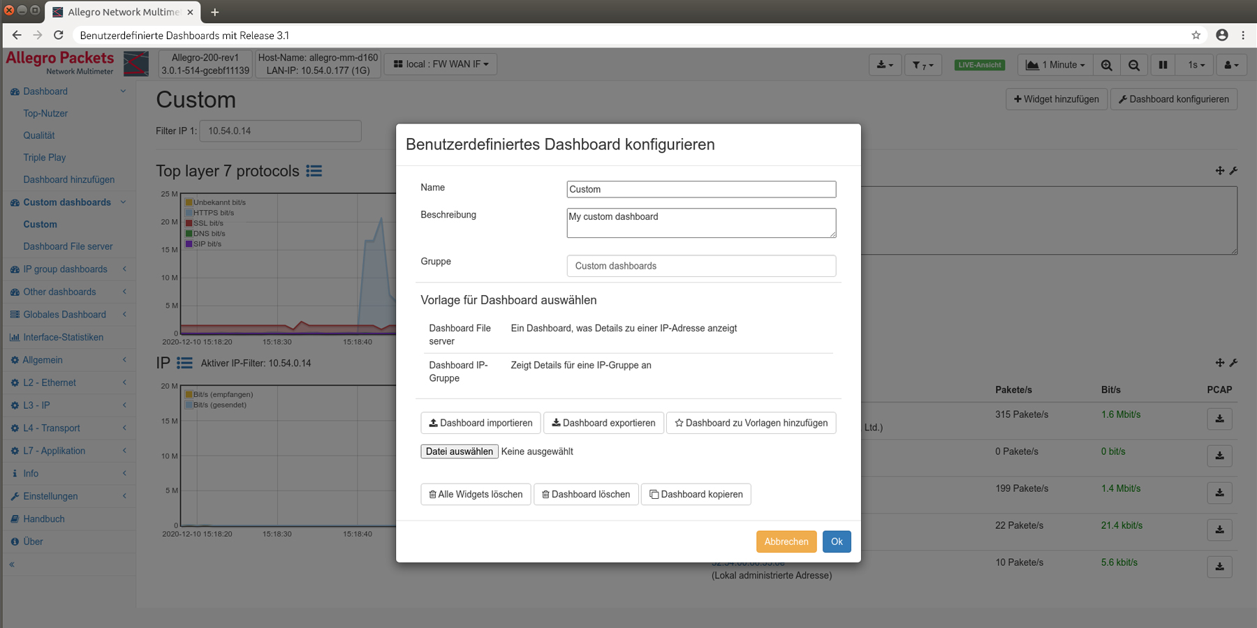 Release 3.1: Das personalisierte Allegro Network Multimeter