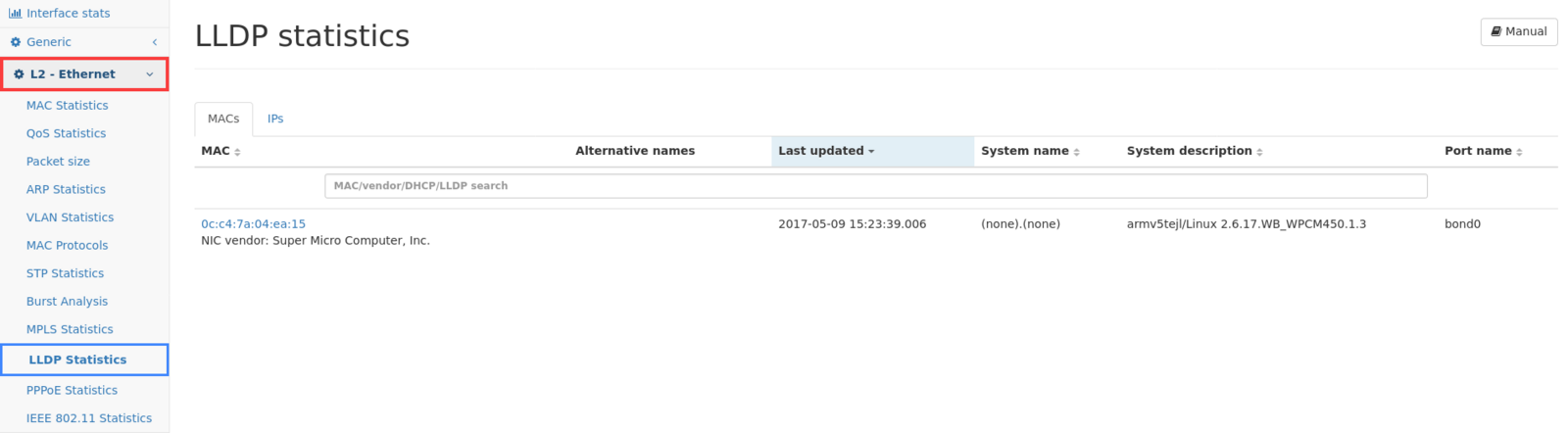 LLDP module - Allegro Network Multimeter Manual