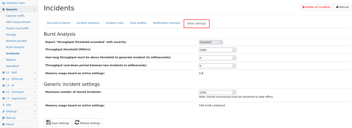 Incidents - Allegro Network Multimeter Manual